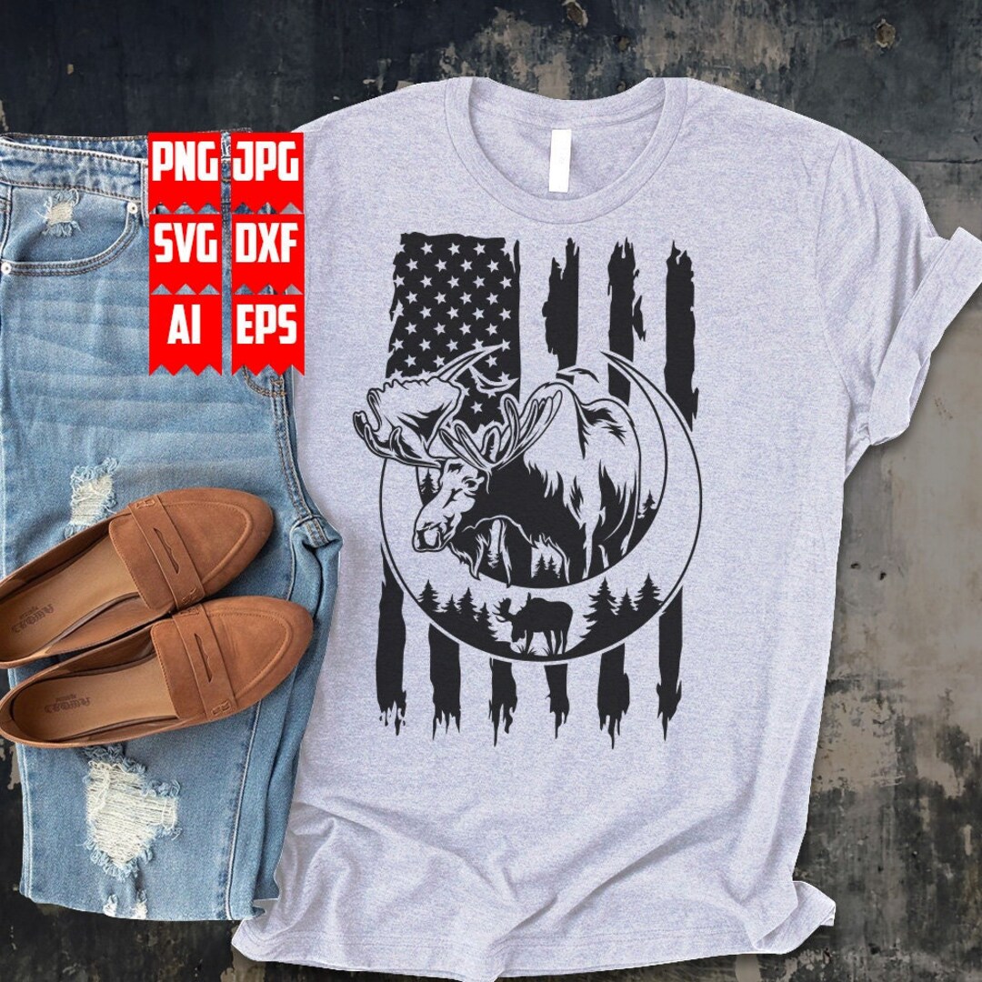 US Moose Scene Svg File | US Moose Wilderness Svg | US Outdoor Svg ...