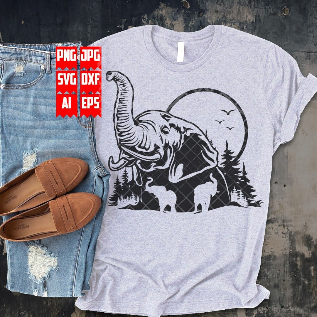 Elephant Scene Svg | Elephant Png | Jungle Animal Svg | Elephant ...
