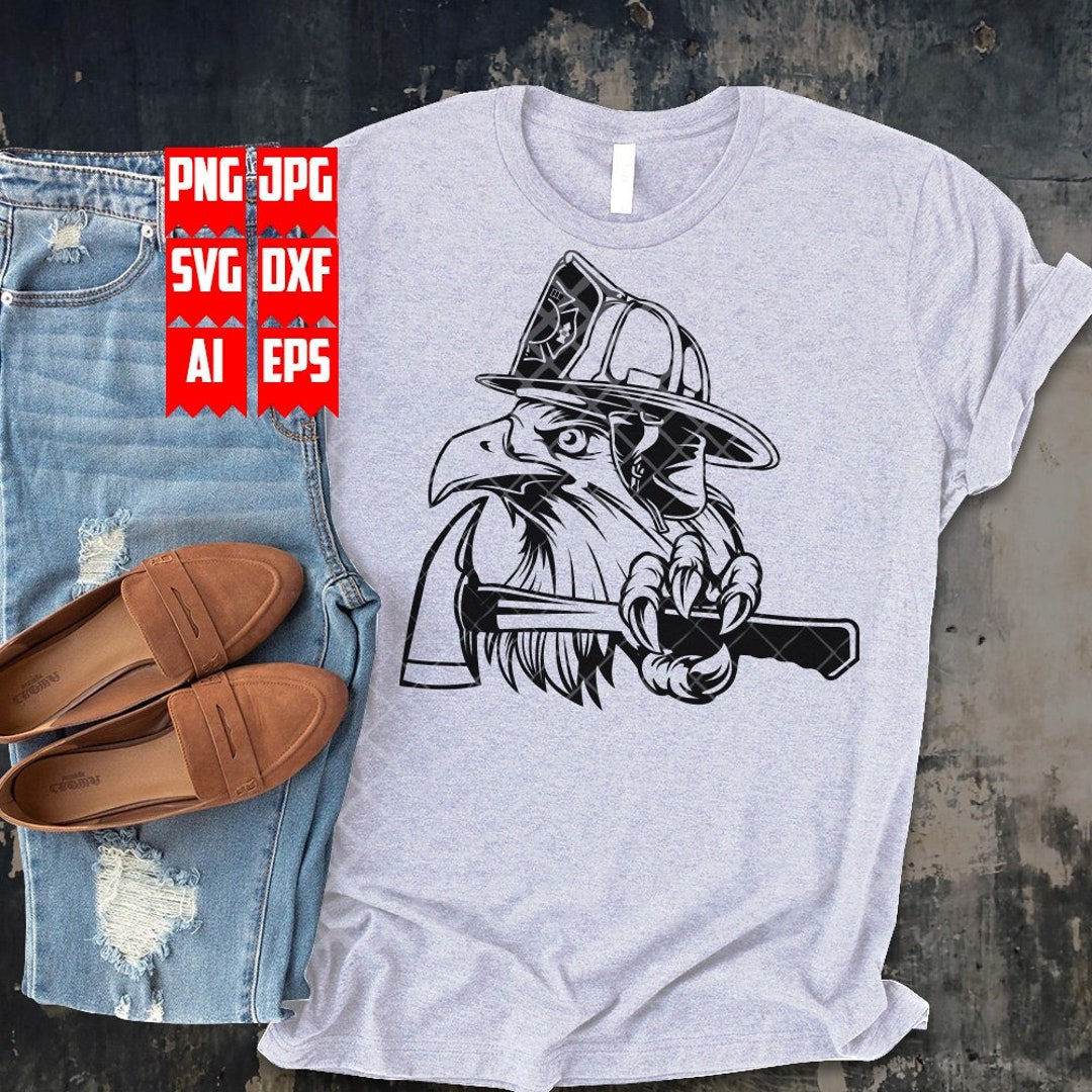 Fire Fighter Eagle Svg | Fireman Dad T-shirt Design Png | Firefighter ...
