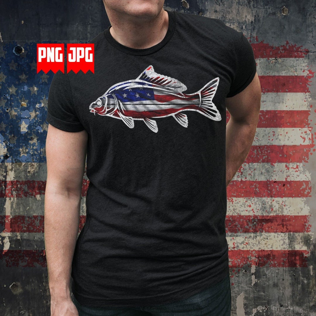 USA Flag Carp Fish PNG Files for Sublimation & Dtg Prints | Carp Fish ...