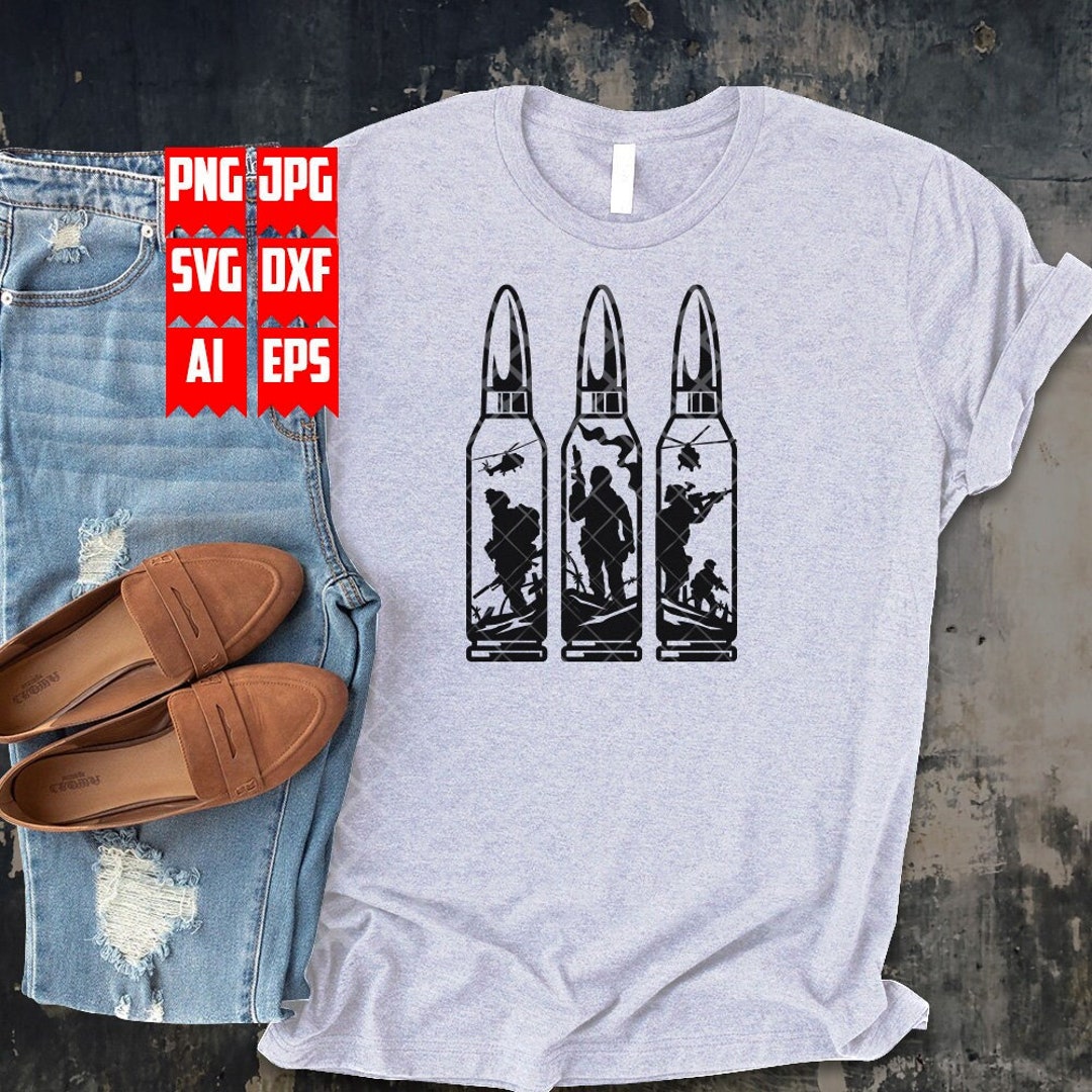 Bullet Soldier Scene Svg Military Scene Svg Veteran Svg US Navy & Army ...