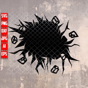 Smashed Wall Svg | Cracked Wall Clipart | Wall Hole Stencil | Hole in ...