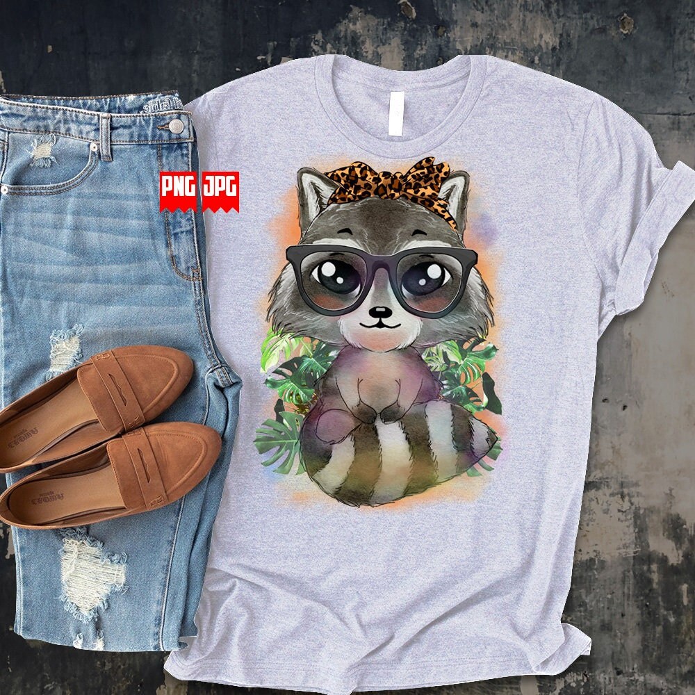 Cute Baby Raccoon Png Sublimation | Raccoon Png | Watercolor Animal Png ...