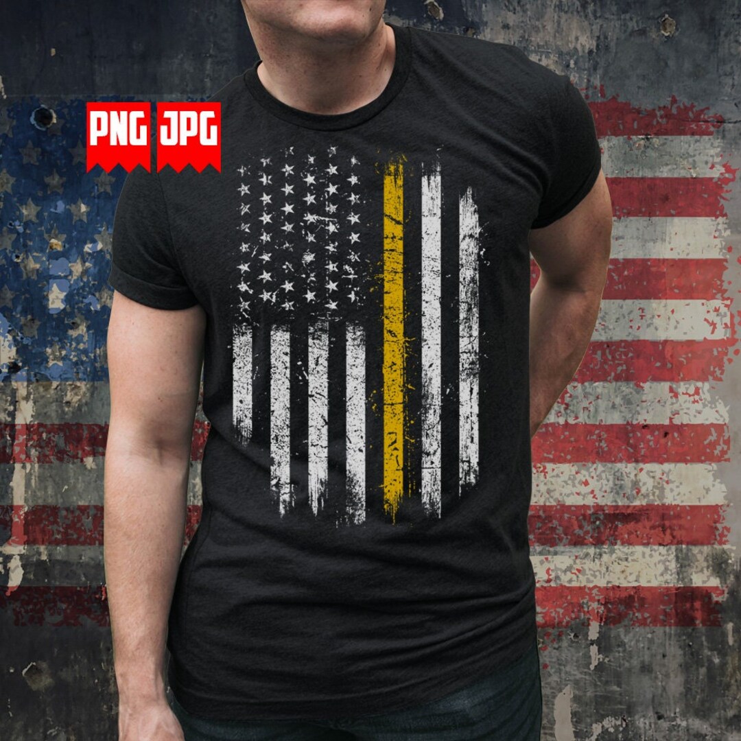 USA Dispatcher Gold Line PNG Files for Sublimation & Dtg | Emergency ...