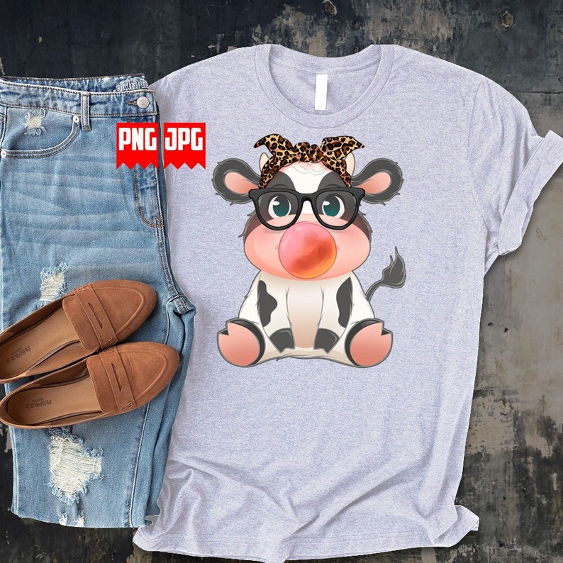 Cutest Baby Cow With Gum PNG Sublimation Png Farm Cow Png - Etsy