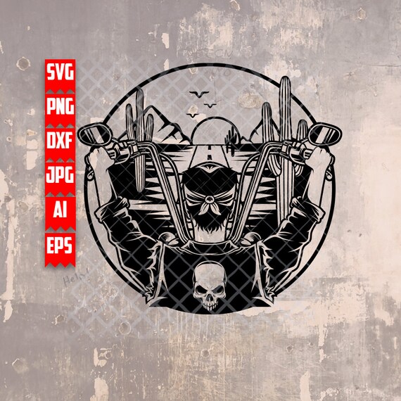 Biker Desert Scene Svg Bike Rally Shirt Png Biker Dad Gift - Etsy