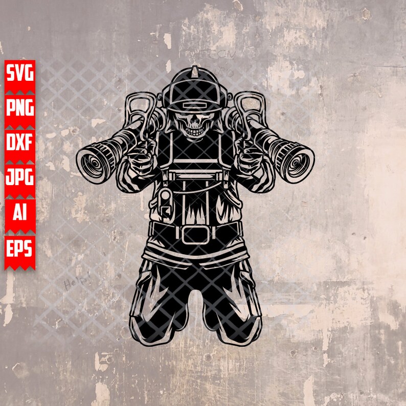 Fire Fighter Skull Svg | Fireman Dad Clipart | Firefighter Gift Idea ...