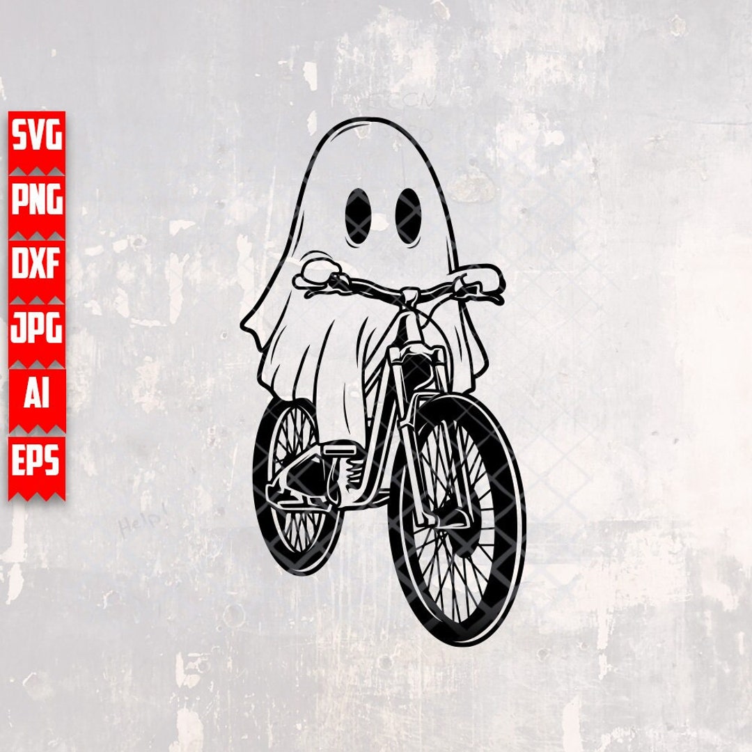 Ghost in Bike Svg | Horror Biker Clipart | Creepy Cute Rider Cutfile ...