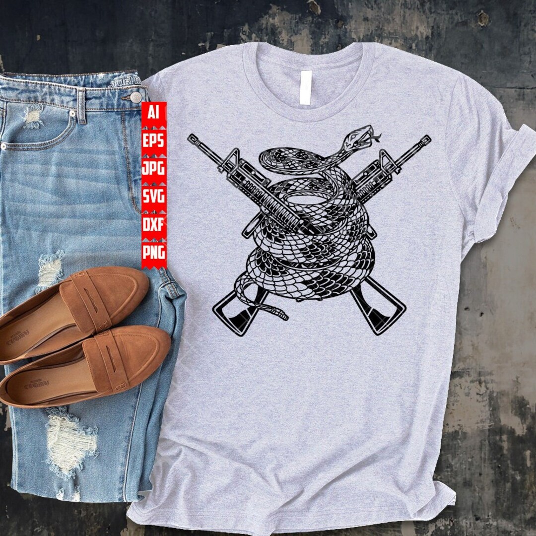 Rattle Snake in Machine Gun | 2nd Amendment Png | Military Svg | US ...