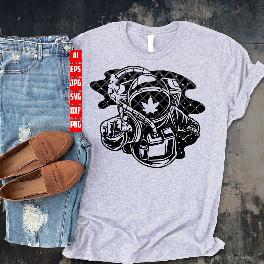 Astronaut Smoking Weed Svg Cannabis Clipart Rolling Joint Dxf 420 ...