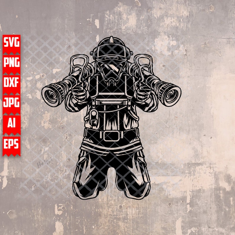 Fire Fighter Svg Fireman Dad Clipart Firefighter Cut File - Etsy