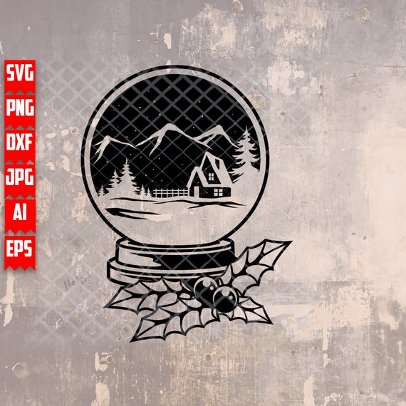 Christmas Ball Svg Snow Ball Clipart Snow Globe Stencil - Etsy