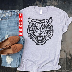 Tiger Head Svg | Roar Clipart | Wild Animal Cutfile | Zoo Crew Shirt ...
