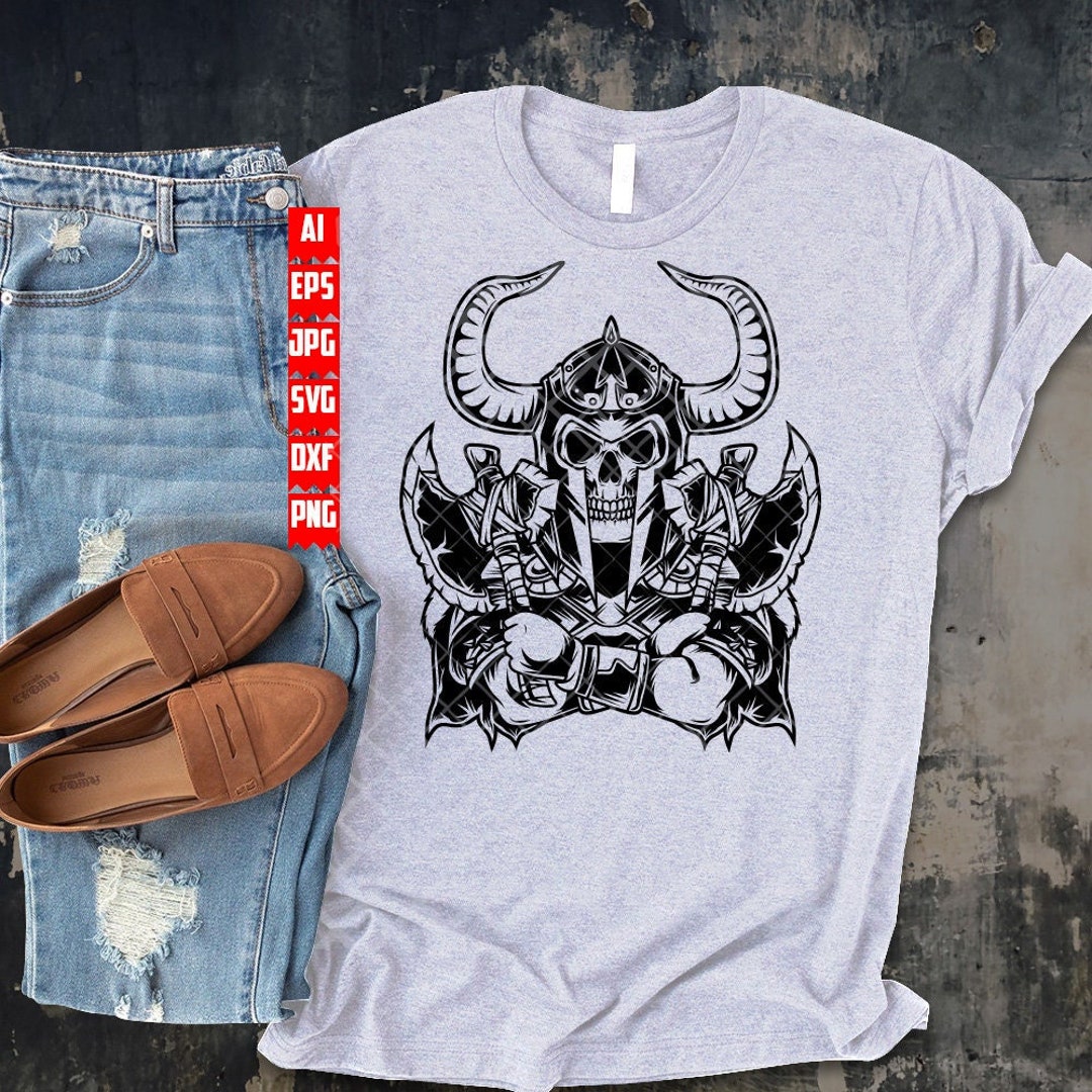 Viking Skull Svg | Valhalla Clipart | Norse Mythology | Warrior Stencil ...