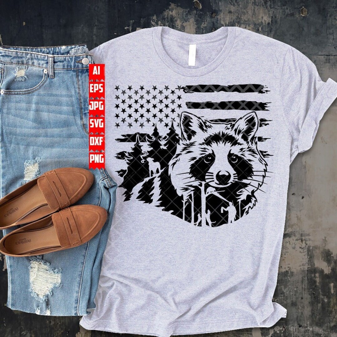 US Coon Hunting Svg | Raccoon Clipart | Street Cat Cutfile | | Trash ...