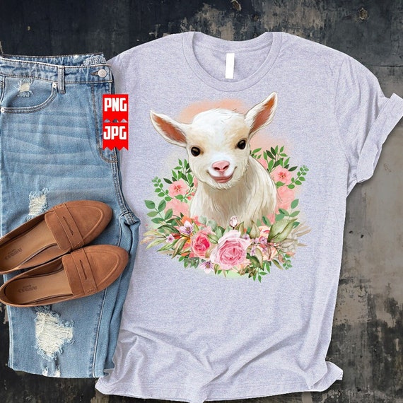 Cutest Baby Goat Png Sublimation Cute Floral Goat Farm - Etsy