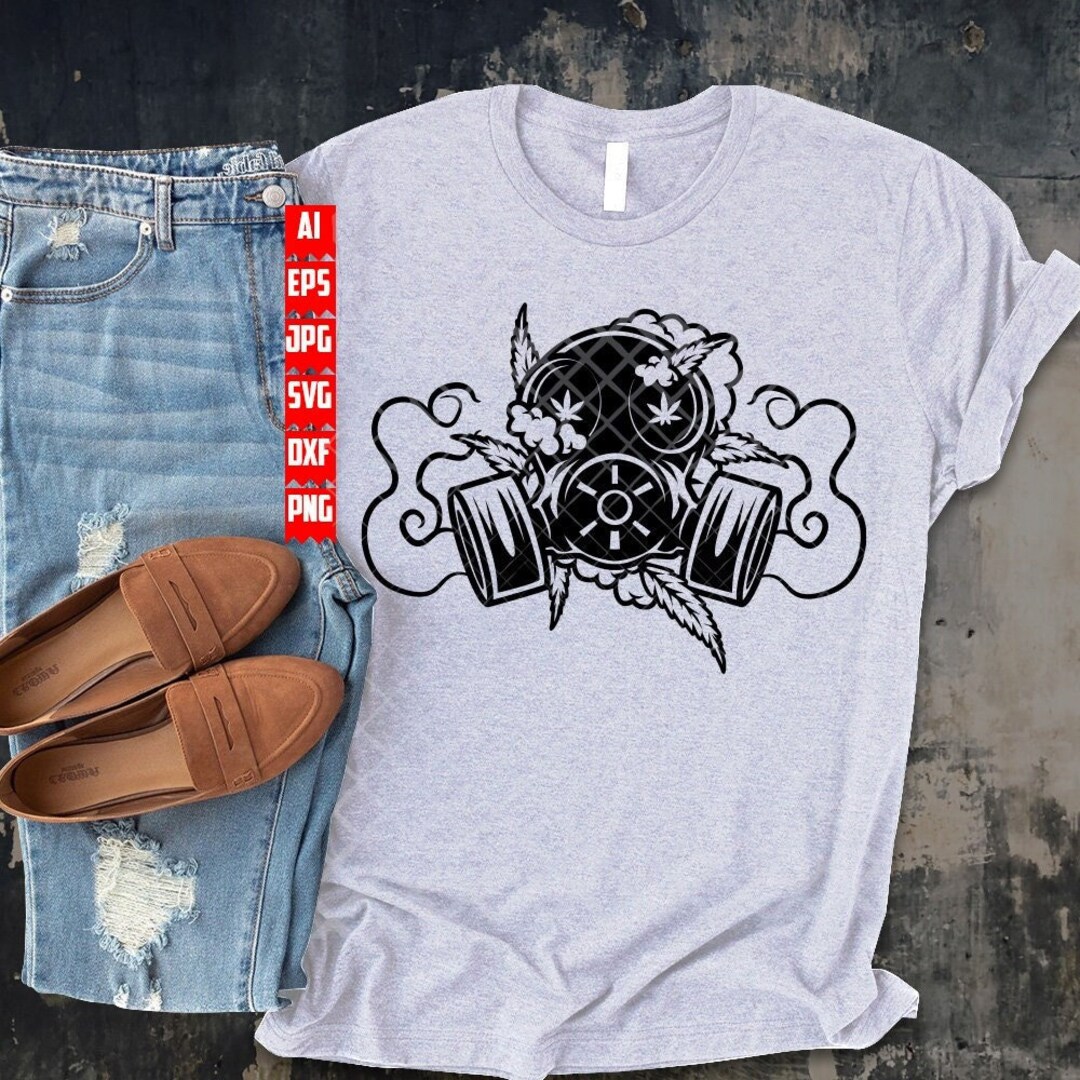 Gas Mask Weed Svg Kush Clipart 420 Shirt Png Rasta Dxf High Stoner ...