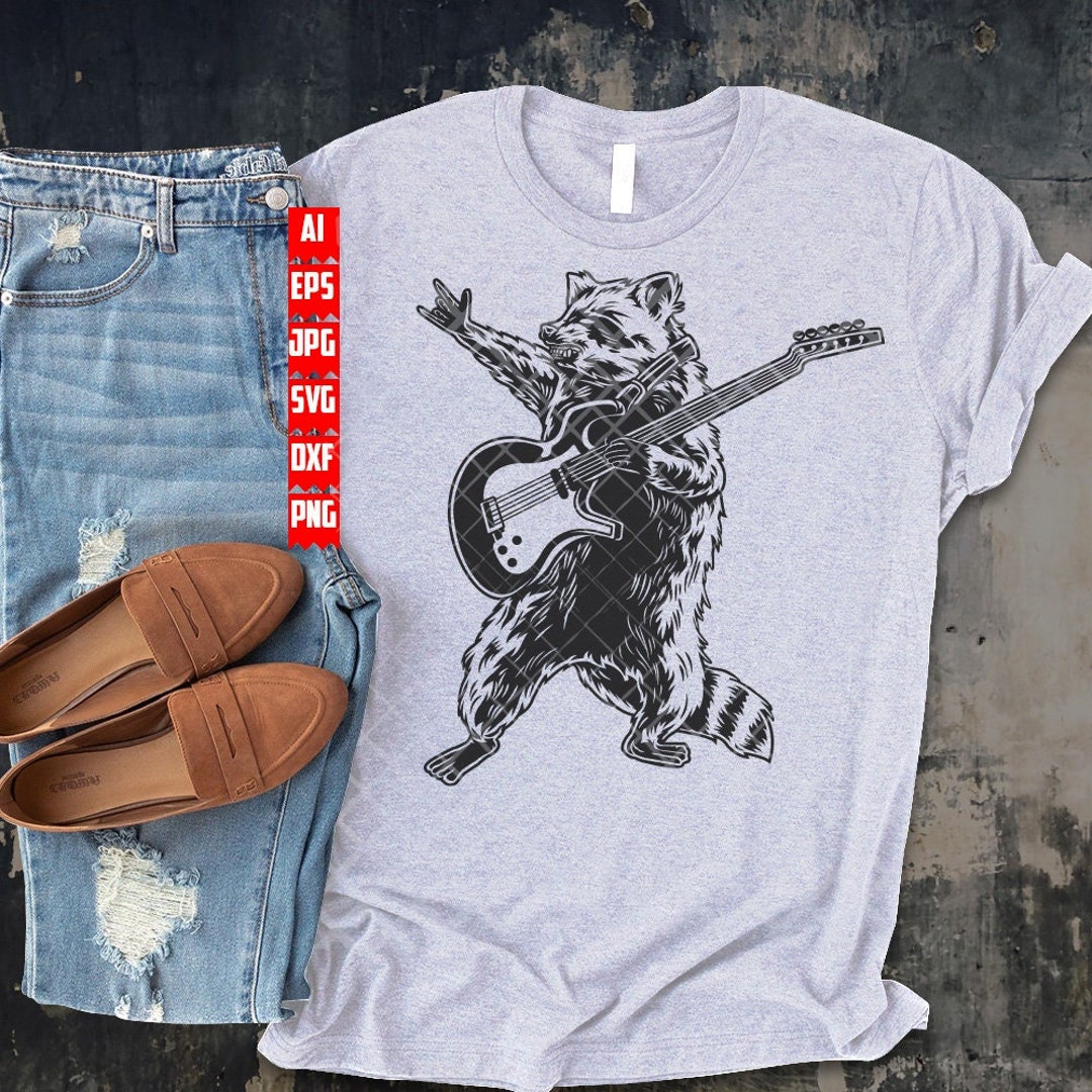 Rockers Raccoon Svg | Rockstar Clipart | Rock Band Gift Idea | Guitar ...