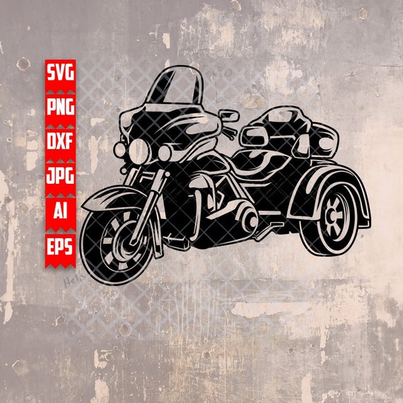Trike Motorbiker Svg Trike Bike Clipart Motorcycle Cut - Etsy