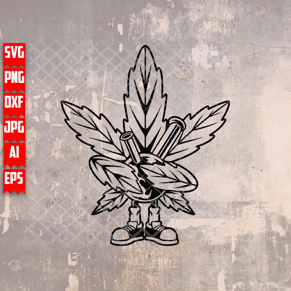Weed Mascot Svg | Weed Svg | Cannabis Svg | Smoking Joint Svg | 420 Svg ...
