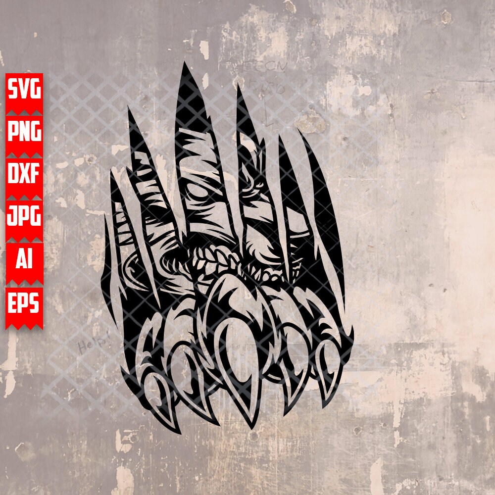 Scratch Claw Wolf Svg | Animal Claw Clipart | Wolf Scratch Cut File ...