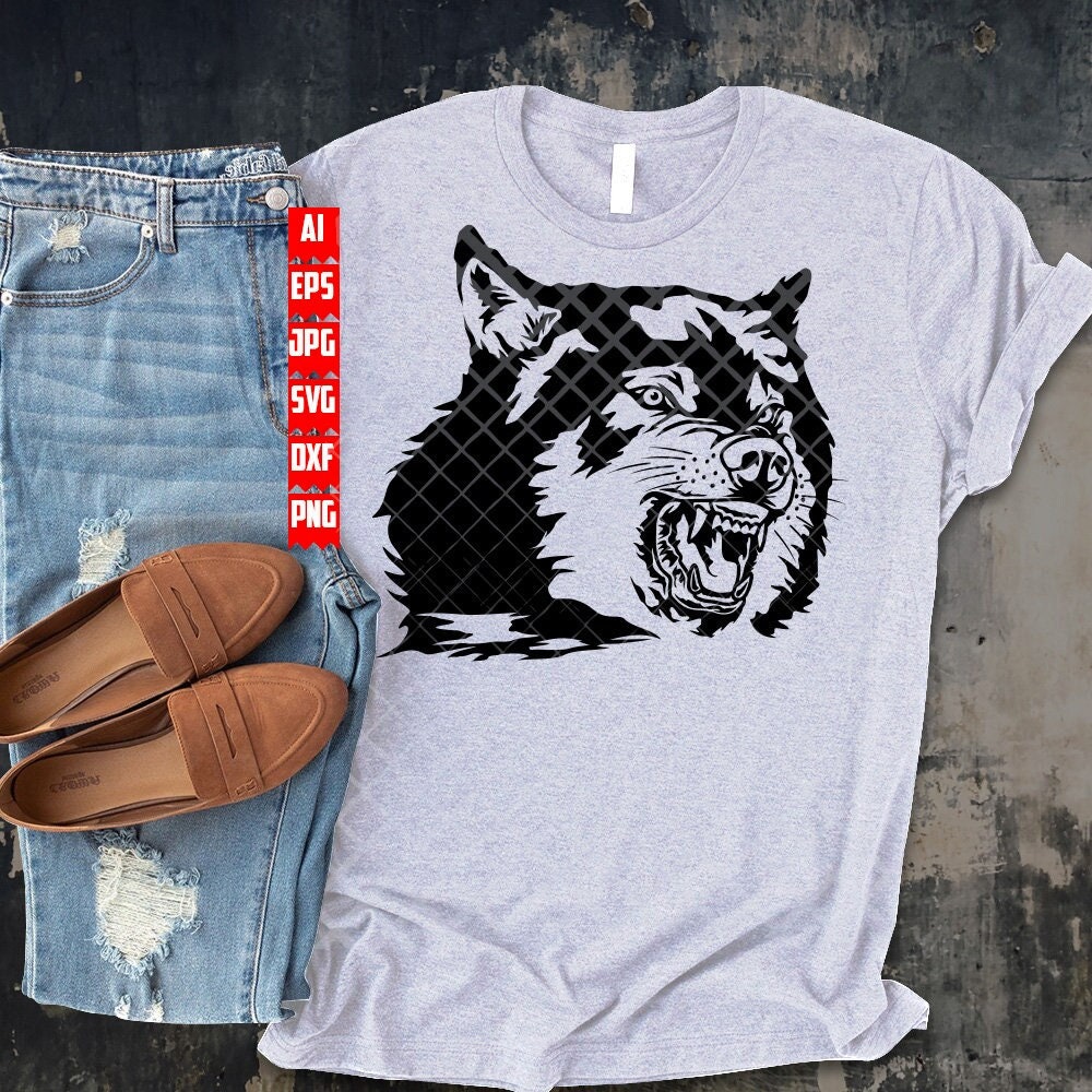 Angry Wolf Svg | Wilderness Clipart | Wild Life Cutfile | Camping Dxf ...