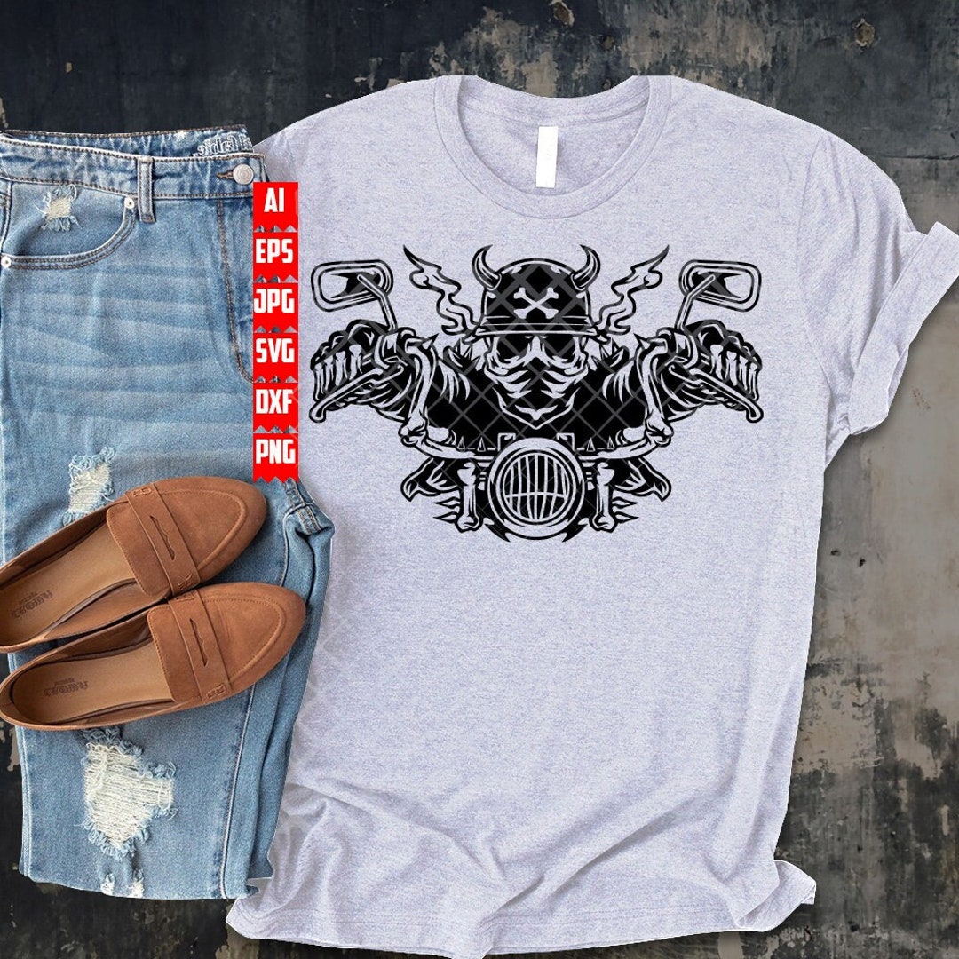 Biker Skull Svg | Big Bike Rally Clipart | Rider Dad Cutfile | Sports ...