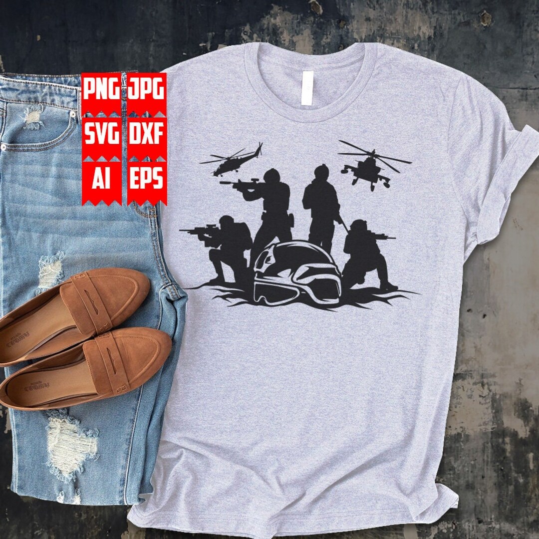 Soldiers in War Scene Svg Files | Military Svg | Combat Svg | Soldiers ...