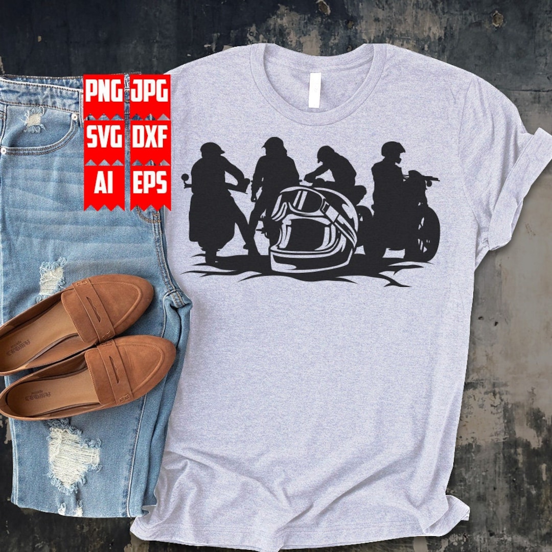 Biker Gang Scene Svg | Big Bike Rally T-shirt Design Png | Rider Club ...