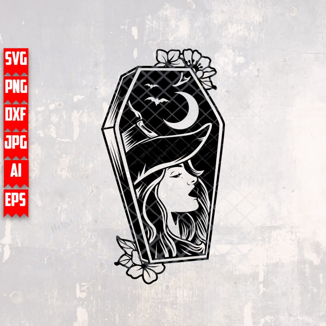 Witch Coffin Svg | Creepy Witchcraft Clipart | Mummy Shirt Png | Boo ...