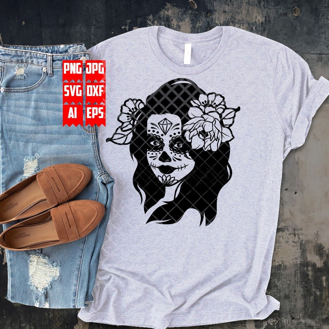 Sugar Skull Svg | Sugar Skull Stencil | Day of the Dead Svg | Til Death ...