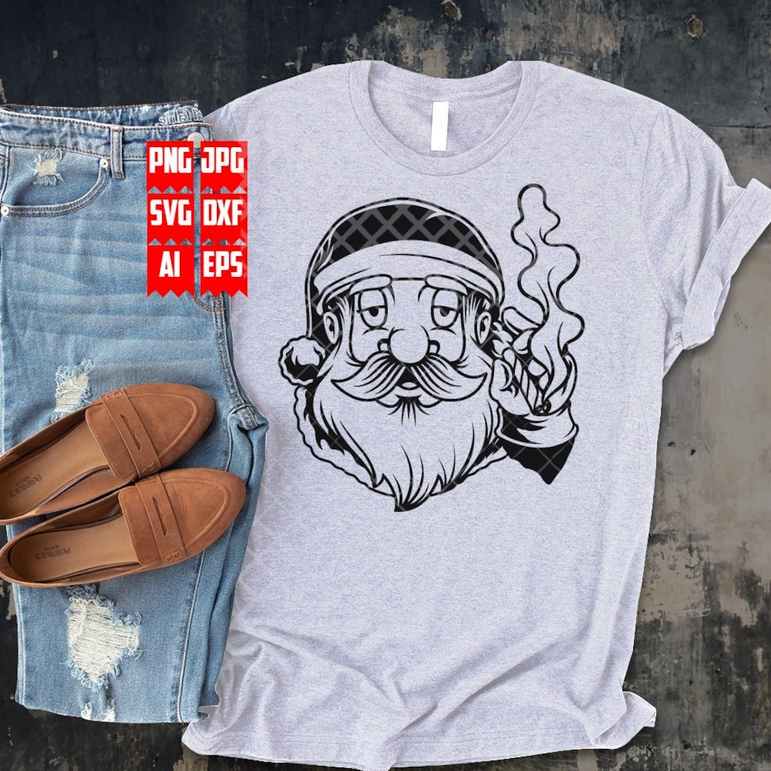 Santa Smoking Weed Svg High Santa Clipart Rasta Christmas - Etsy
