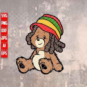 Rasta Teddy Weed High Svg | Kush T-shirt Clipart | 420 Hipster Teddy ...