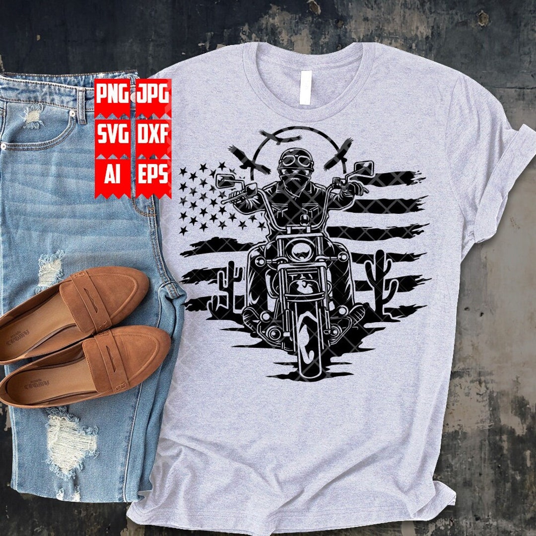 US Biker Scene Svg | Rider Dad Clipart | Motorbike Cut File ...