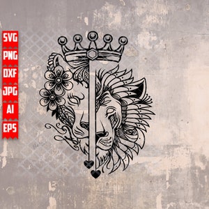 Lion King Queen Abstract Svg | Safari Animal Clipart | Wild Life Dxf ...