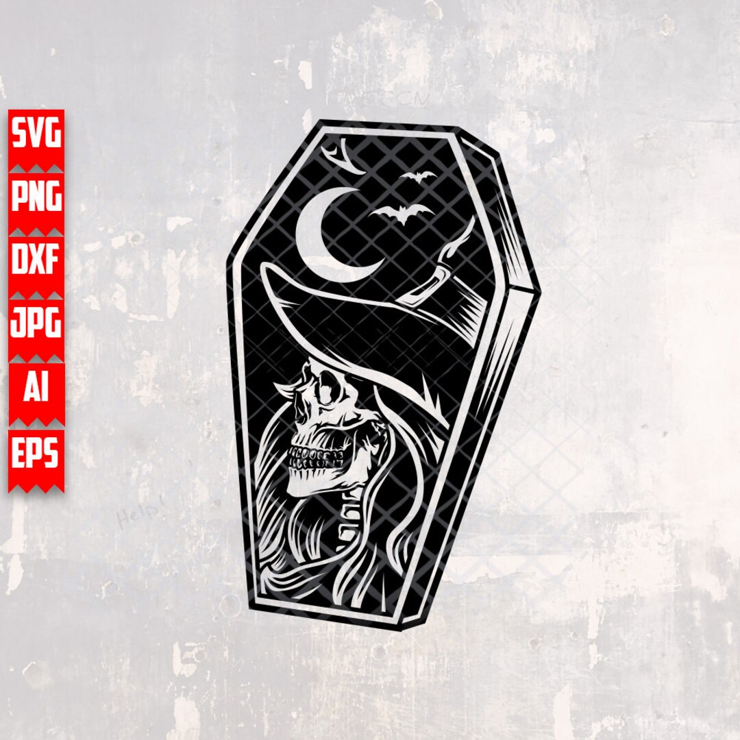 Witch Coffin Skull Svg | Witchcraft Clipart | Mummy Shirt Png | Boo ...