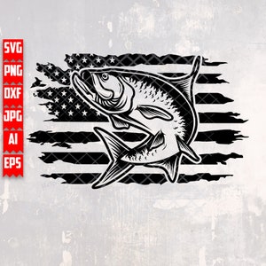 US Tarpon Fish Svg | Fishing Dad Clipart | Ocean Angler Stencil | Sea ...