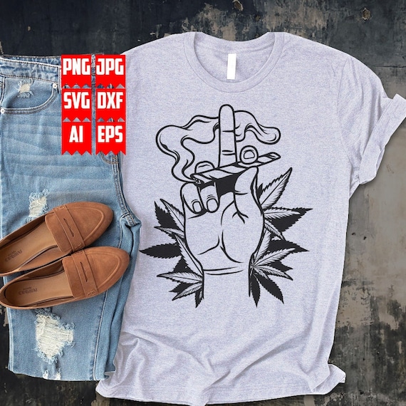 Hand Smoking Joint Svg Middle Finger Clipart Dope Stoner - Etsy