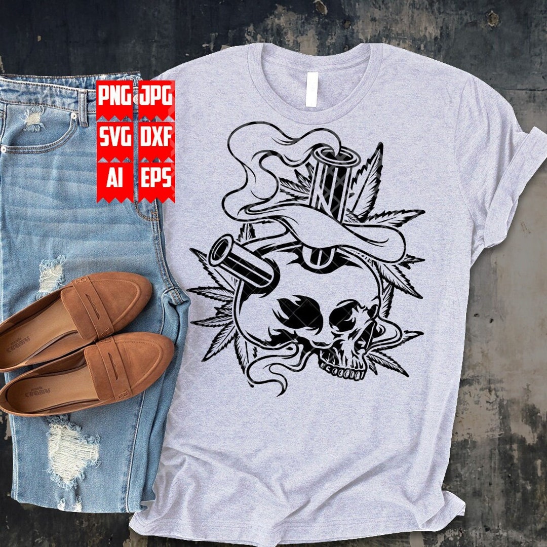 Weed Skull Smoke Svg | Smoking Joint Svg | Marijuana Clipart | Cannabis ...