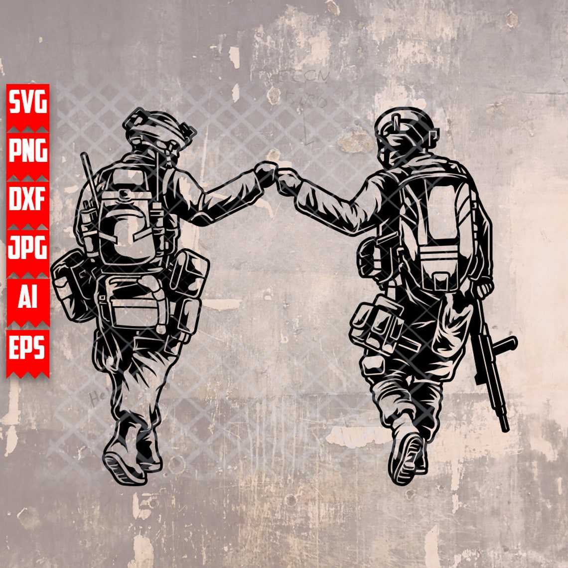 Soldiers Fist Bump Svg Files | Military Svg | Veteran Svg | Patriotic ...