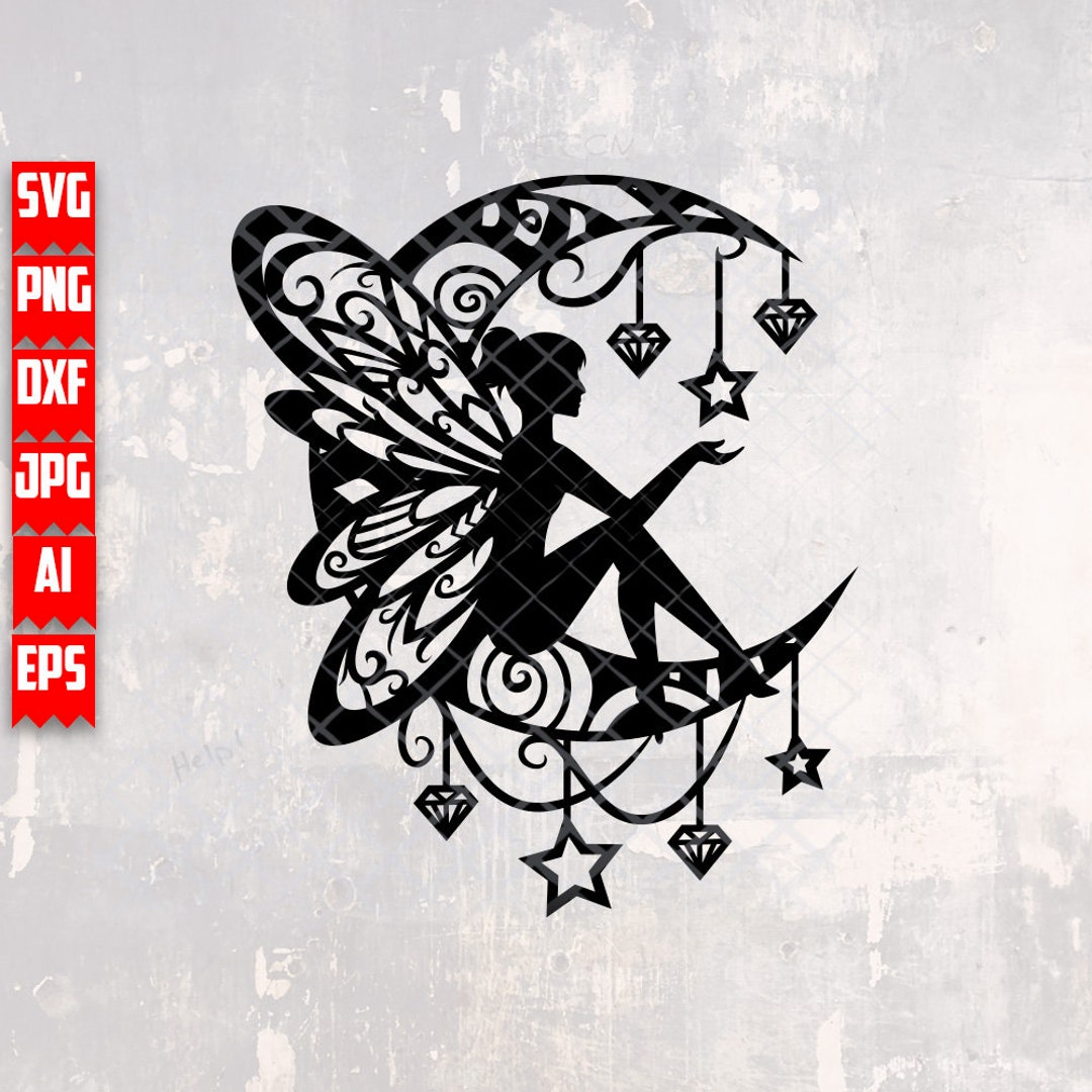 Fairy Svg | Mystical Fairies Clipart | Moonshine Cutfile | Celestial ...