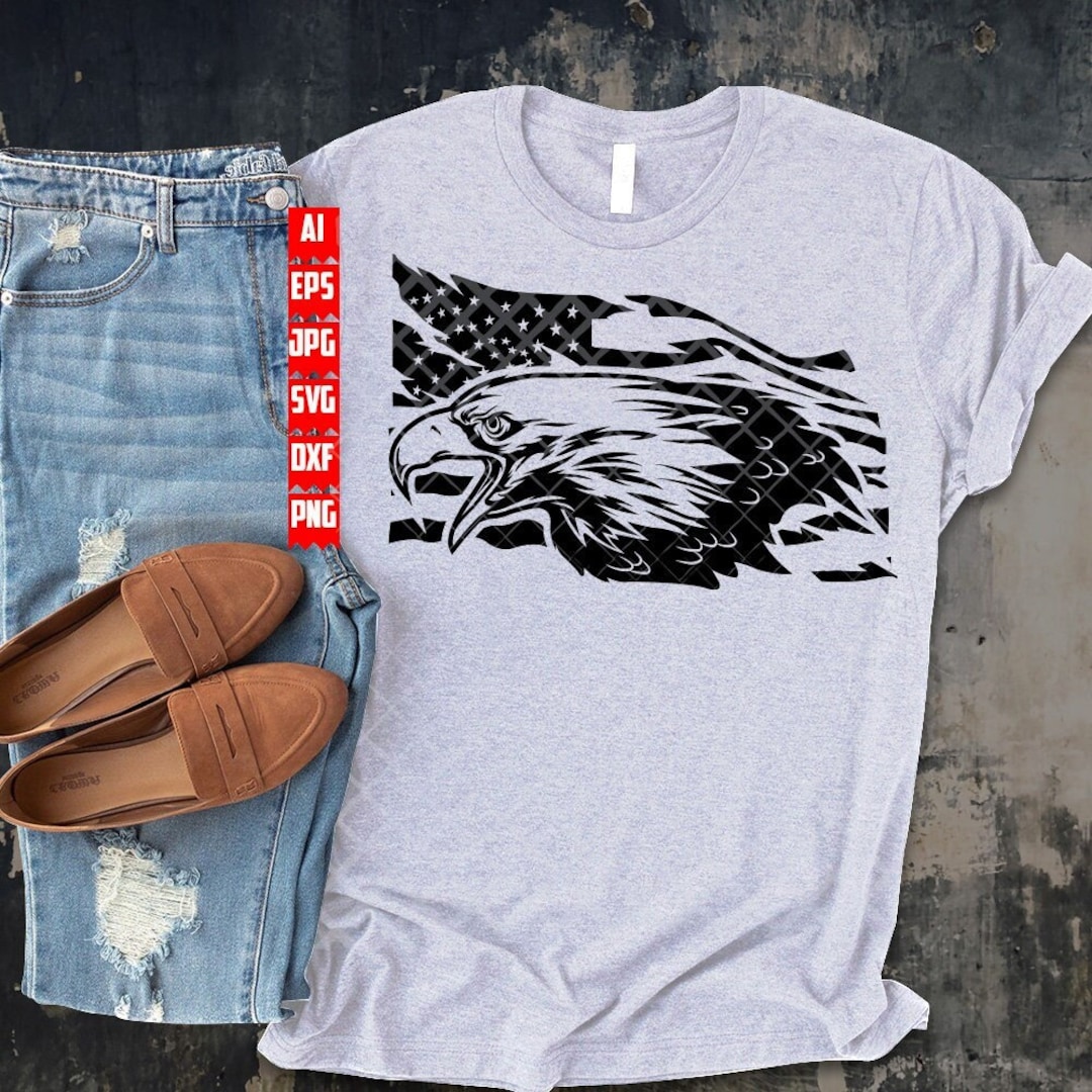 US Patriotic Eagle Svg | Tear off USA Flag Clipart | American Big Bird ...