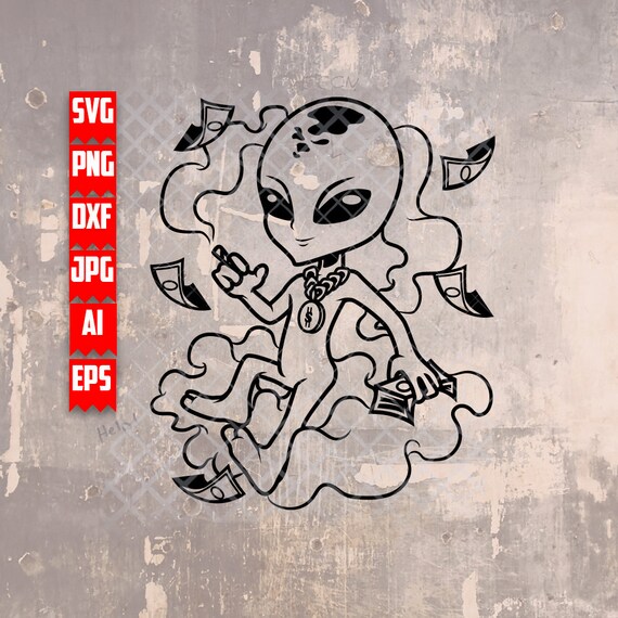 Alien Rich Money Svg Alien Clipart UFO Cut File Outer - Etsy