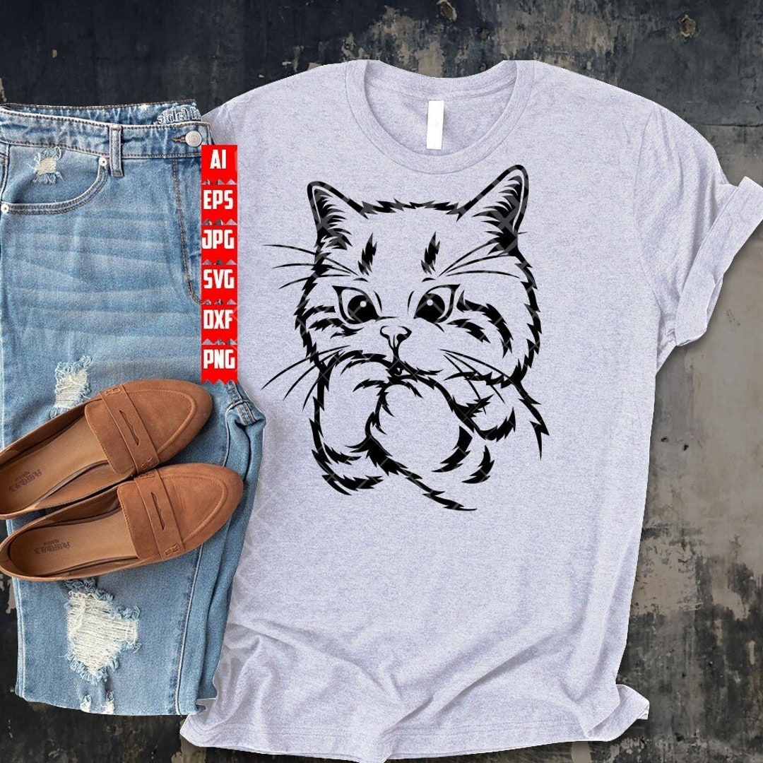 Cute Funny Cat Svg | Curious Kitten Clipart | Meow Lover Gift Idea Dxf ...