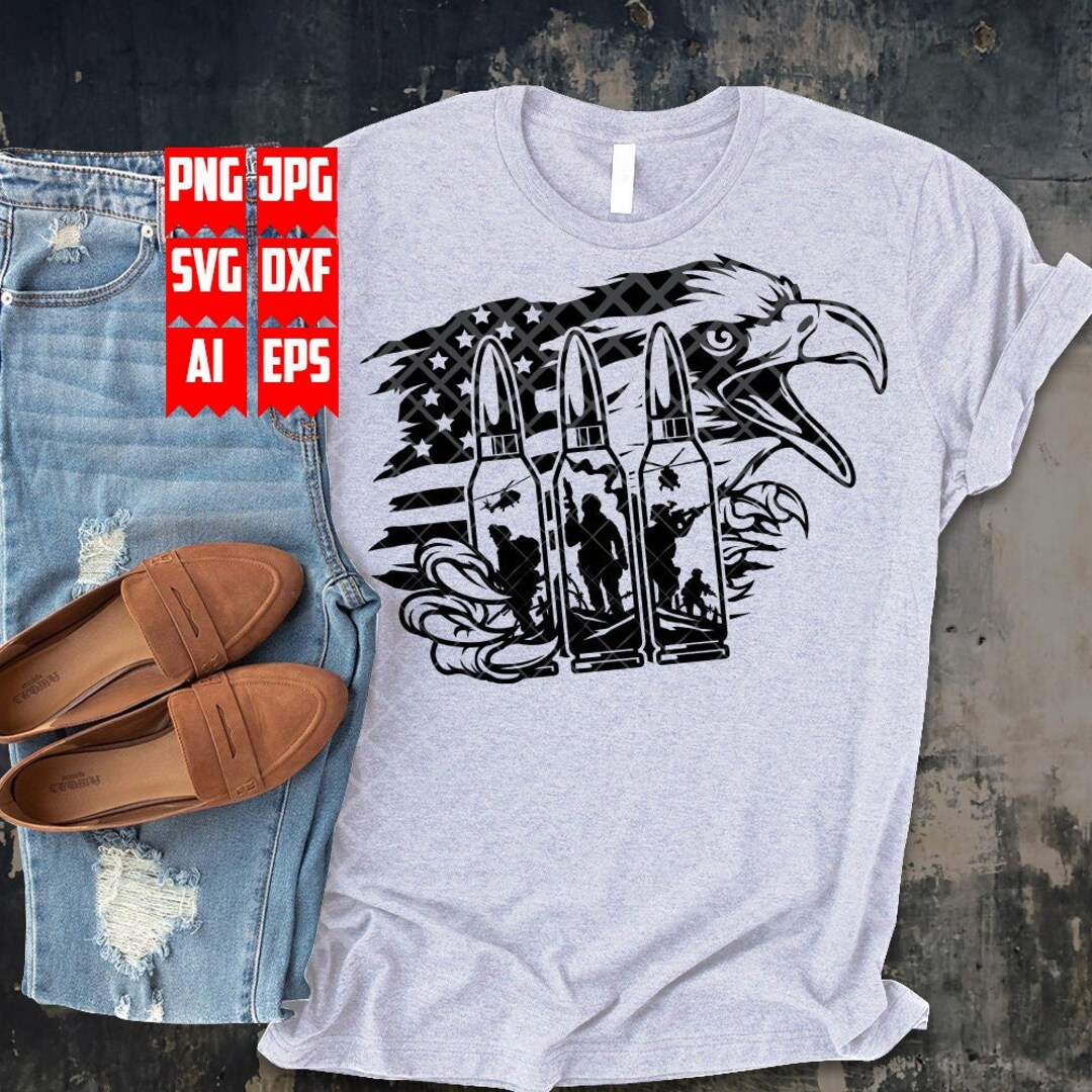 US Eagle Bullet Soldier Scene Svg US Eagle Military Scene Svg Usa ...