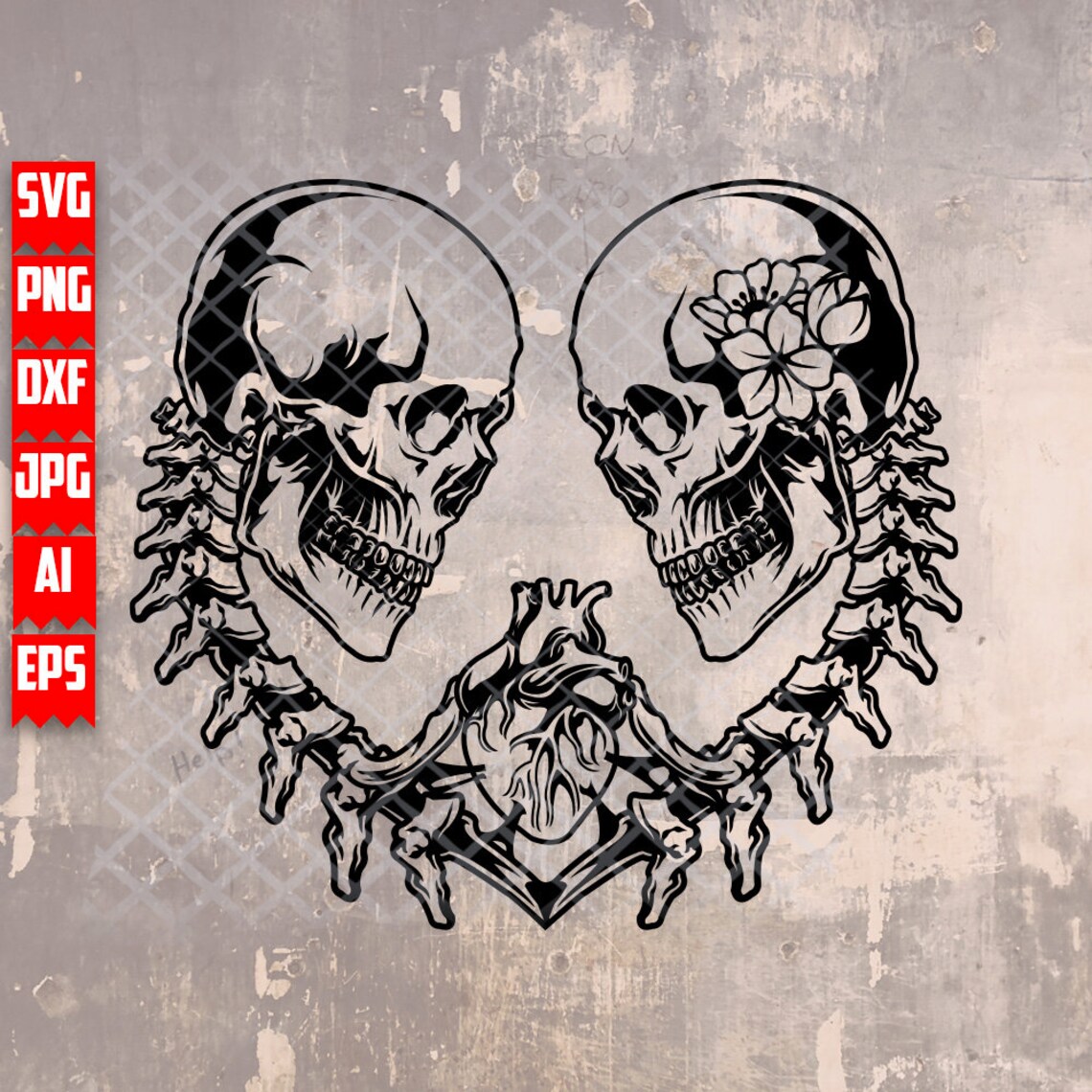 Skull Lovers Svg Couple Goals Stencil Skeleton Lovers Cut - Etsy