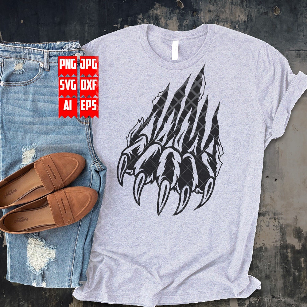 4 Scratch Claw Svg Animal Claw Clipart Bear Teddy Scratch - Etsy