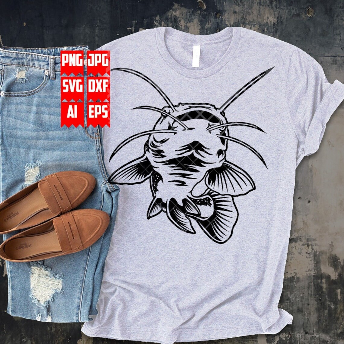 Cat Fish Svg Fresh Water Fishing Clipart Lake Angling - Etsy