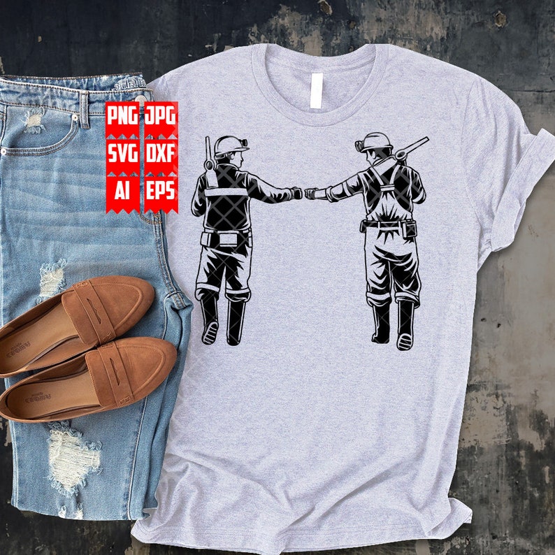 2 Miners Fist Bump Svg Mining Best Friends Clipart Mine - Etsy