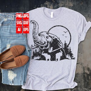 Elephant Scene Svg Elephant Png Jungle Animal Svg - Etsy